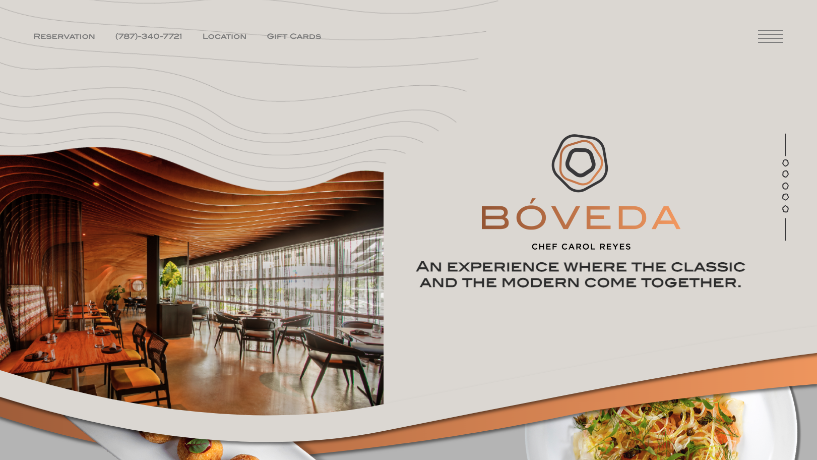 Bóveda - Menu