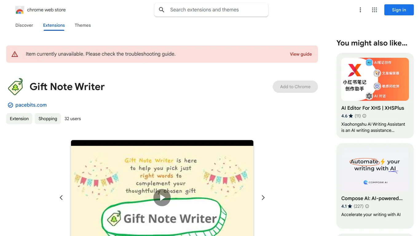 Gift Note Writer - Avis, Prix et Fonctionnalités IA