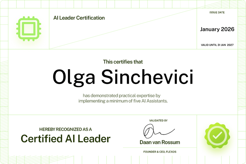 Lead with AI | Olga Sinchevici - Certified AI Leader