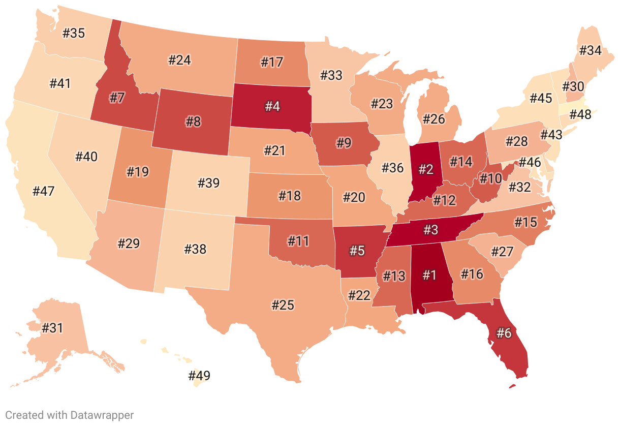 Most Conservative States 2024