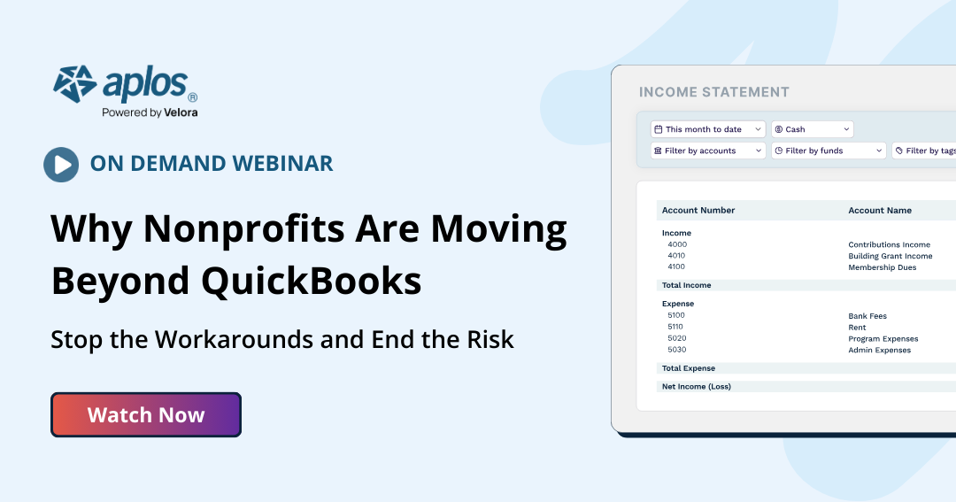 Why Nonprofits are Moving Beyond QuickBooks | Aplos On Demand Webinar