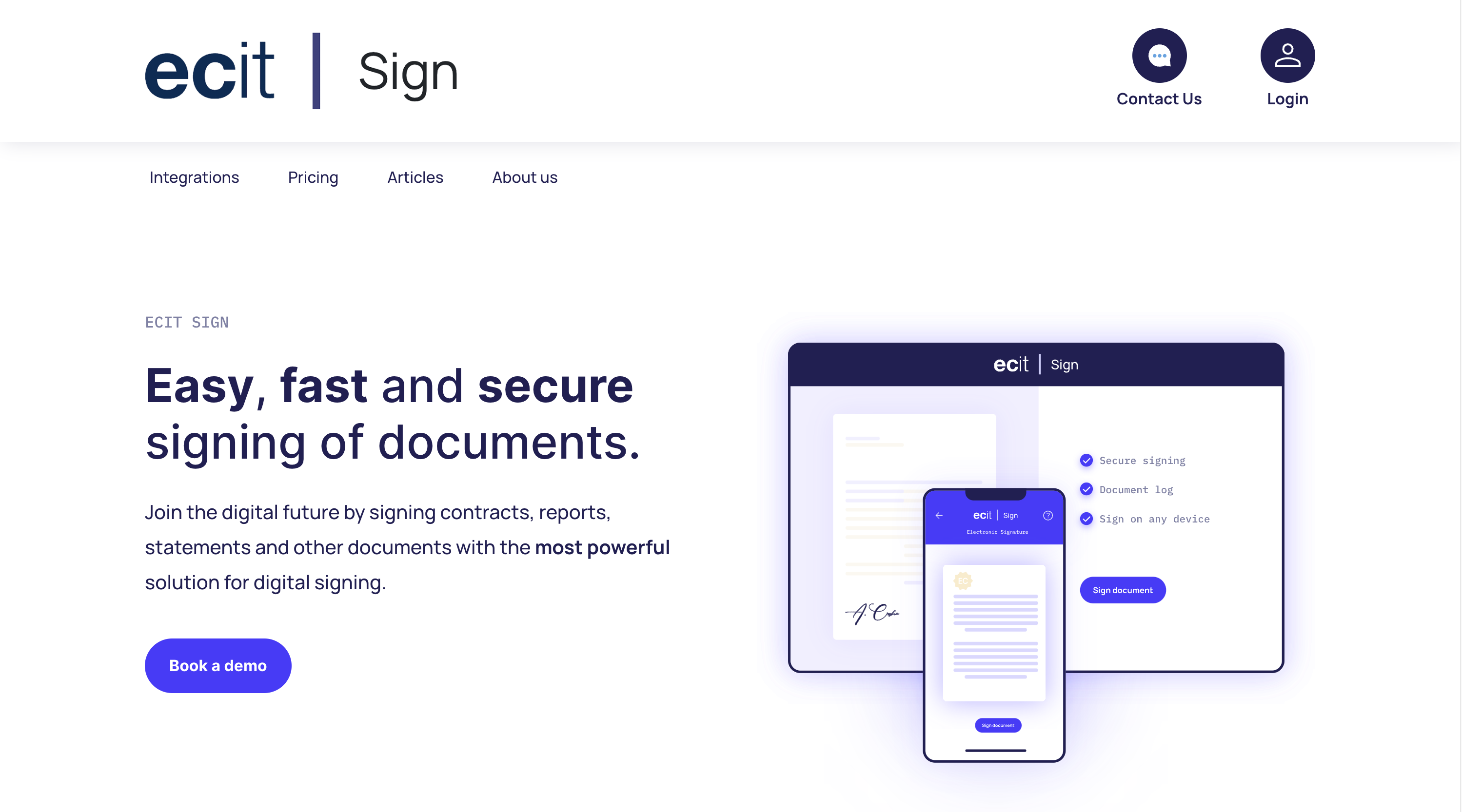 ECIT Sign | Rask, sikker og kompatibel digital signeringsplattform