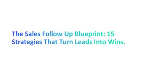 The Sales Follow Up Blueprint: 15 Strategies That Turn Leads into Wins ...