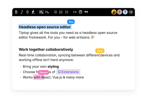 Tiptap Rich Text Editor - the Headless WYSIWYG Editor