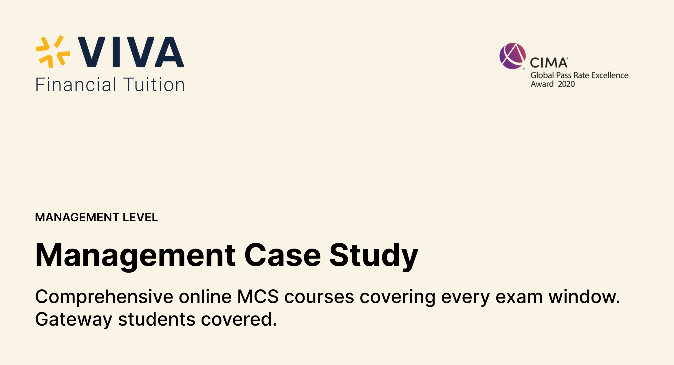VIVA | CIMA Management Case Study Course