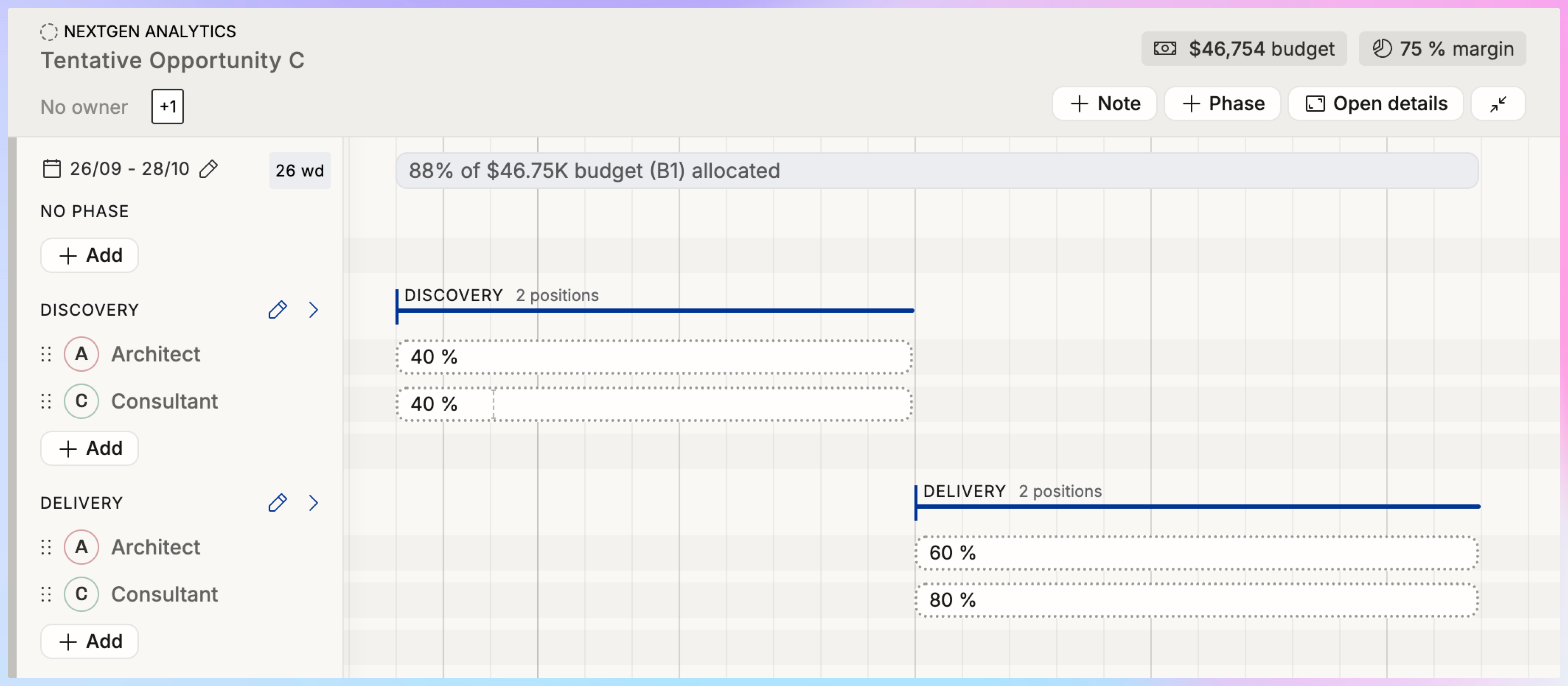 New: Project Phases in the Timeline