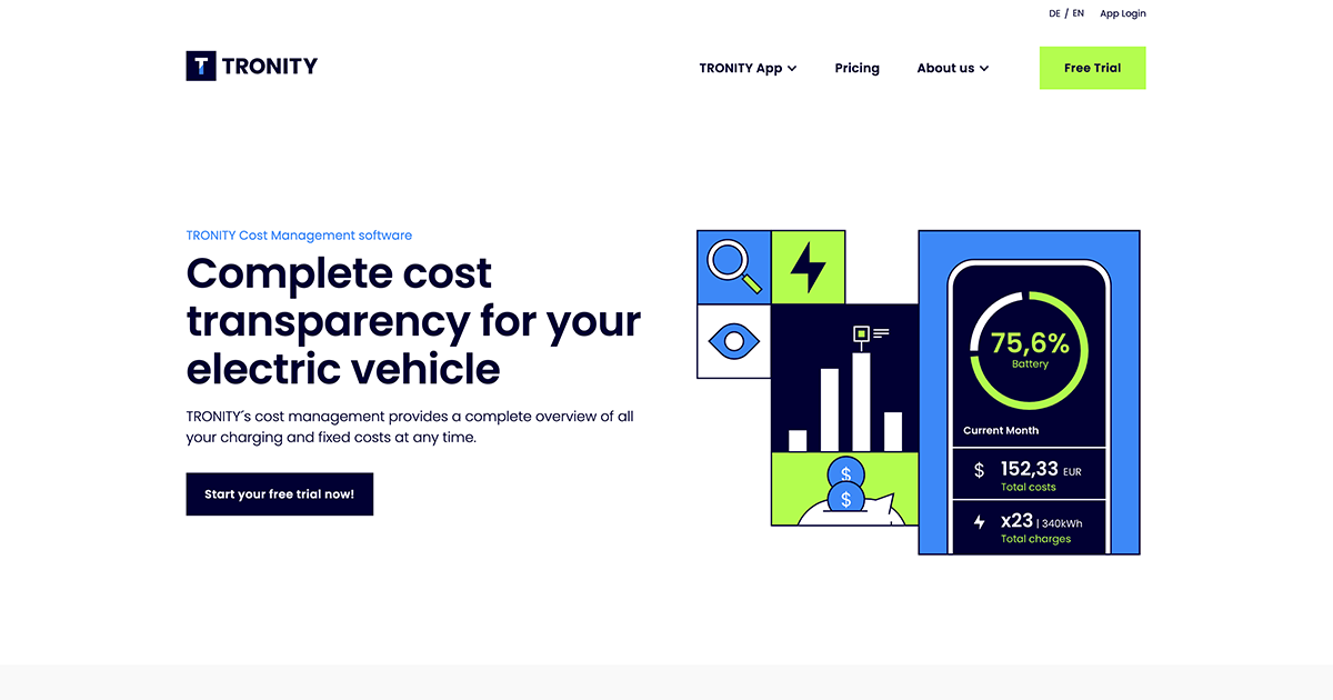 Save money with full cost transparency for your EV | TRONITY
