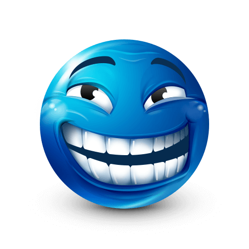 Troll Face Blue Emoji