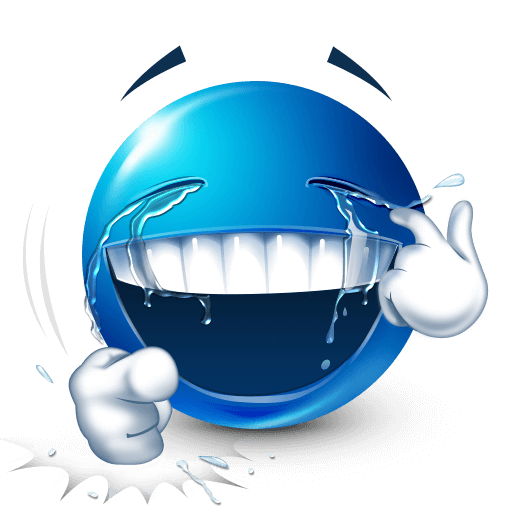 Pointing And Laughing In Tears Blue Emoji