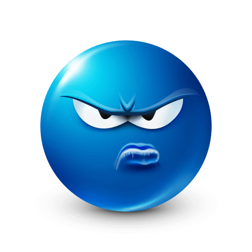 Annoyed Blue Emoji