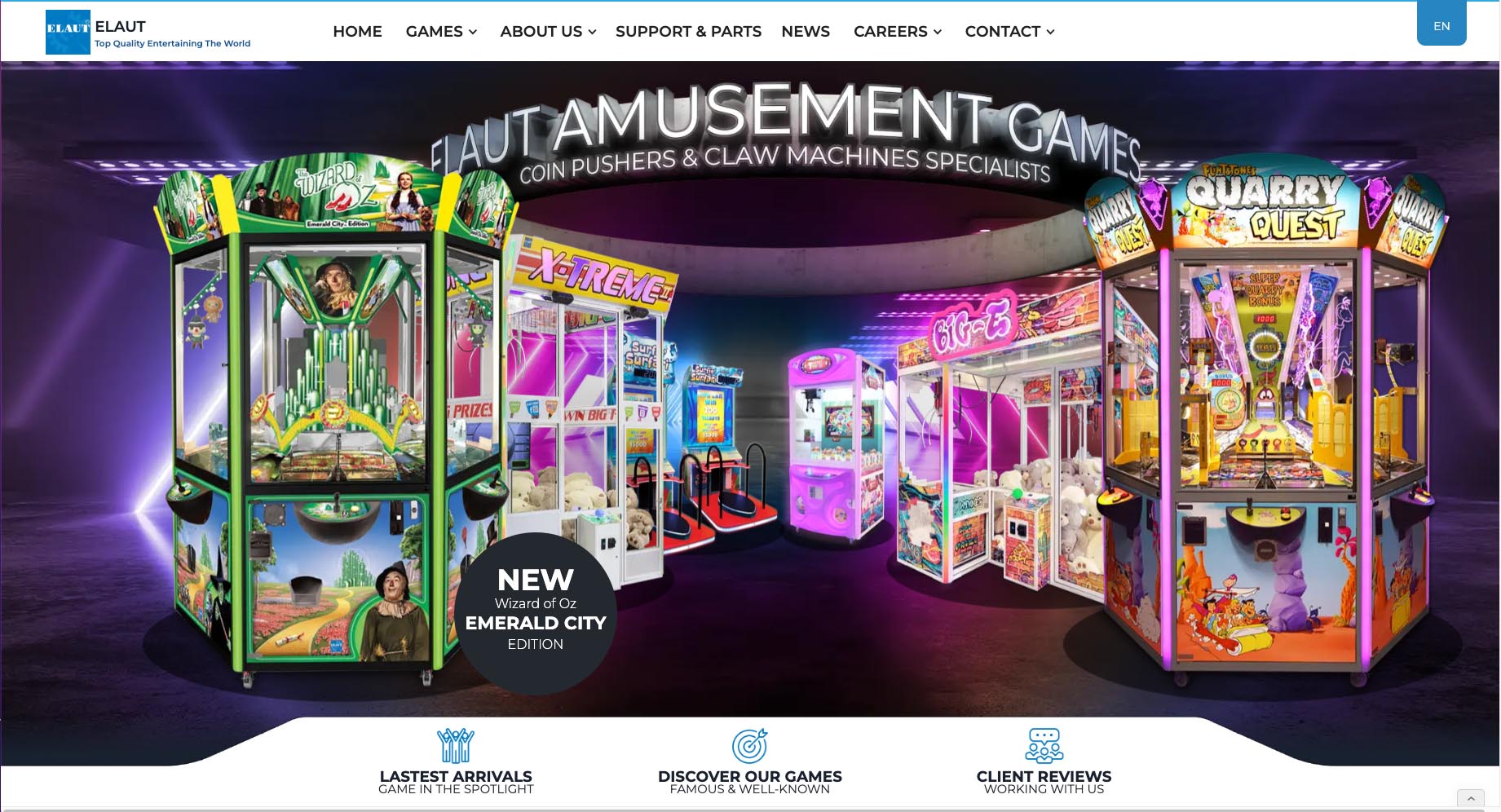 Elaut Amusement - Specialized in Coin Pushers & Claw Machines