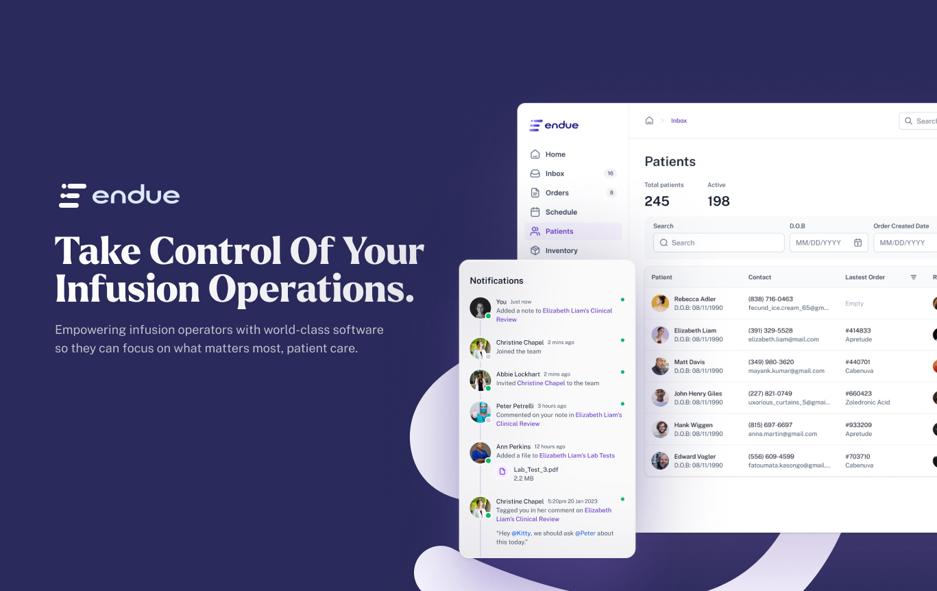 Endue | Take control of your infusion operations.
