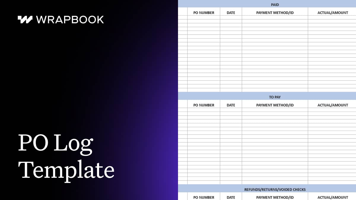 Download the PO Log Template | Wrapbook