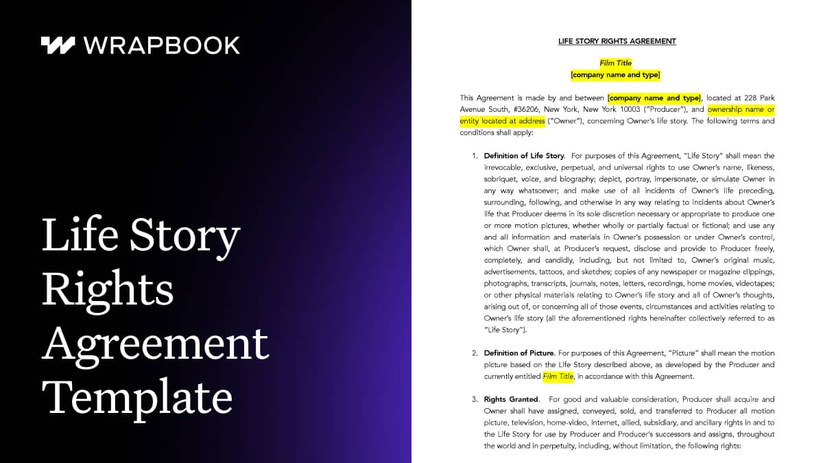 Download the Life Story Rights Agreement Template | Wrapbook