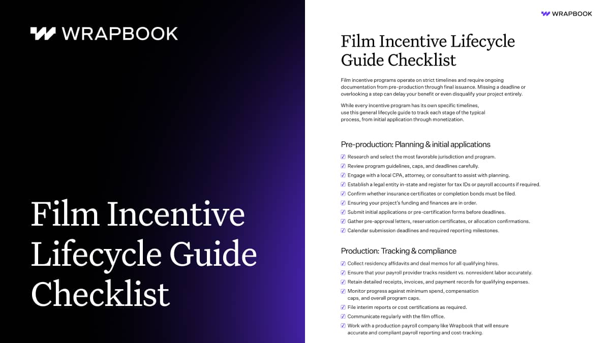 Download the Film Incentive Lifecycle Guide | Wrapbook