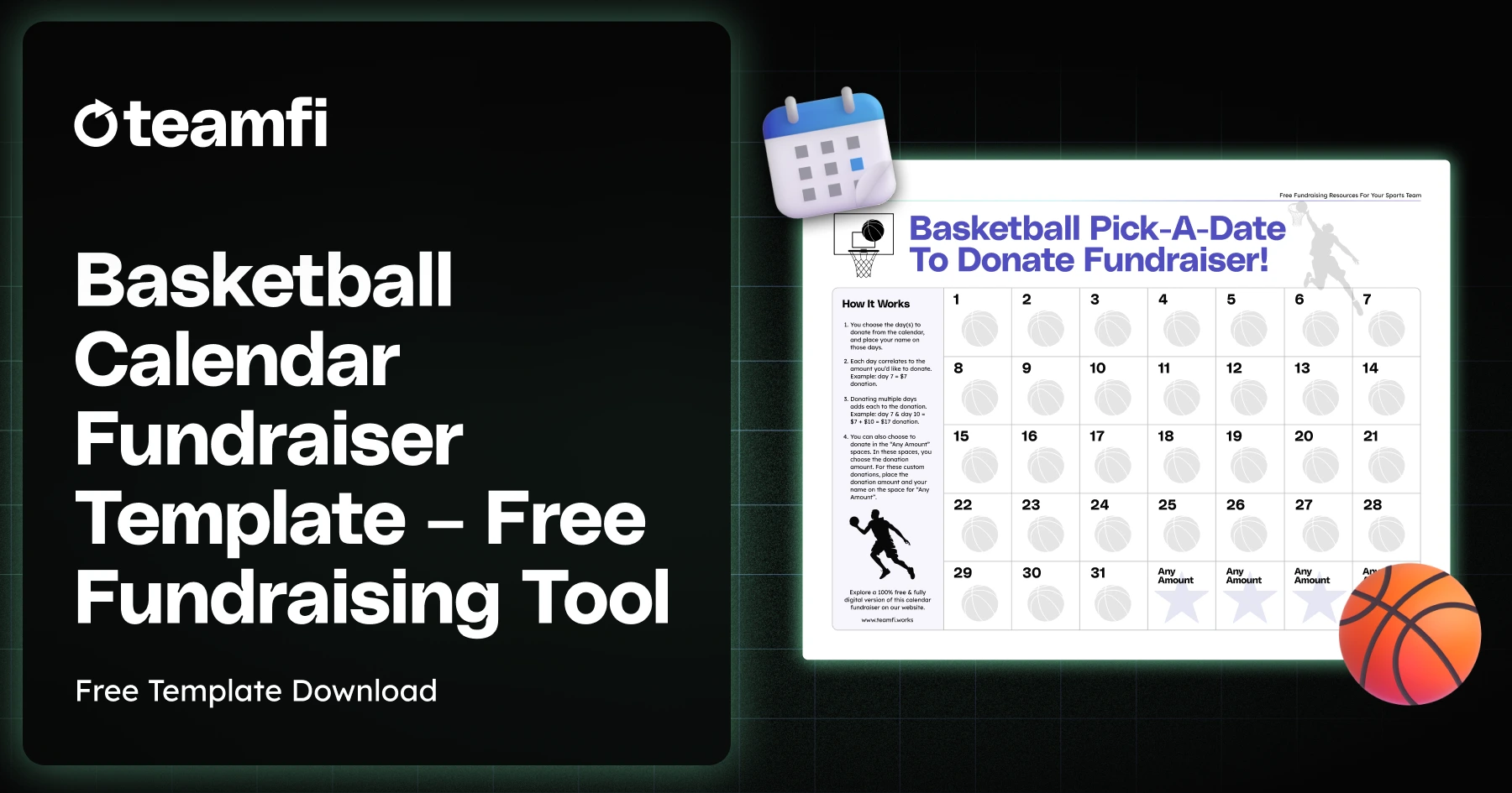 Teamfi Blog | Basketball Calendar Fundraiser Template – Free ...