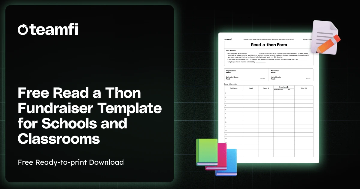 Teamfi Blog | Free Read a Thon Fundraiser Template for Schools