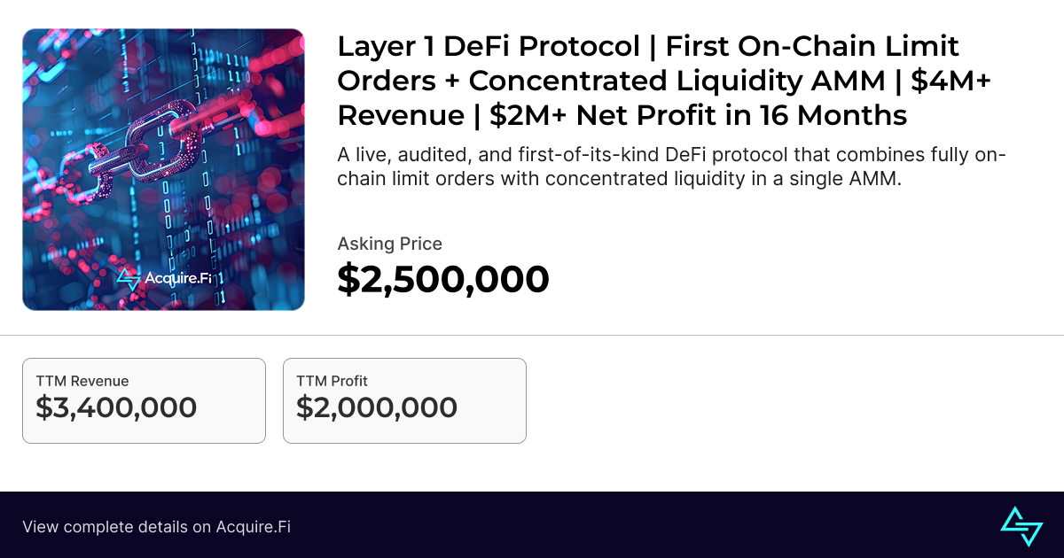 Layer 1 DeFi Protocol Listing Details