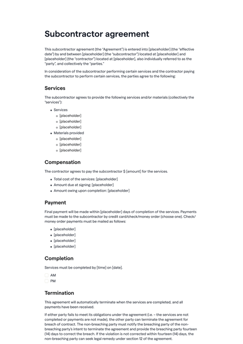 Employment contract (hourly) | Templates | Notch