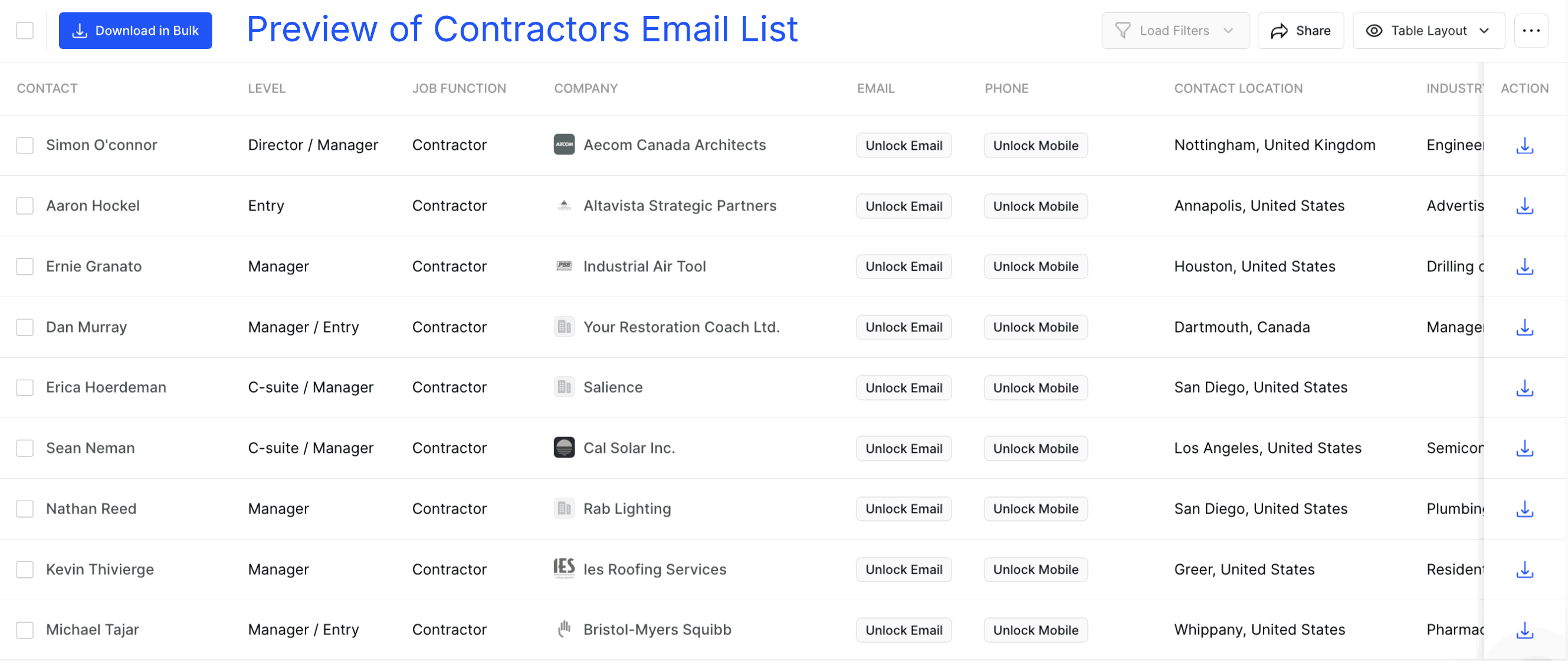 Get Contractors Email List, Lead and Contacts Database 2024