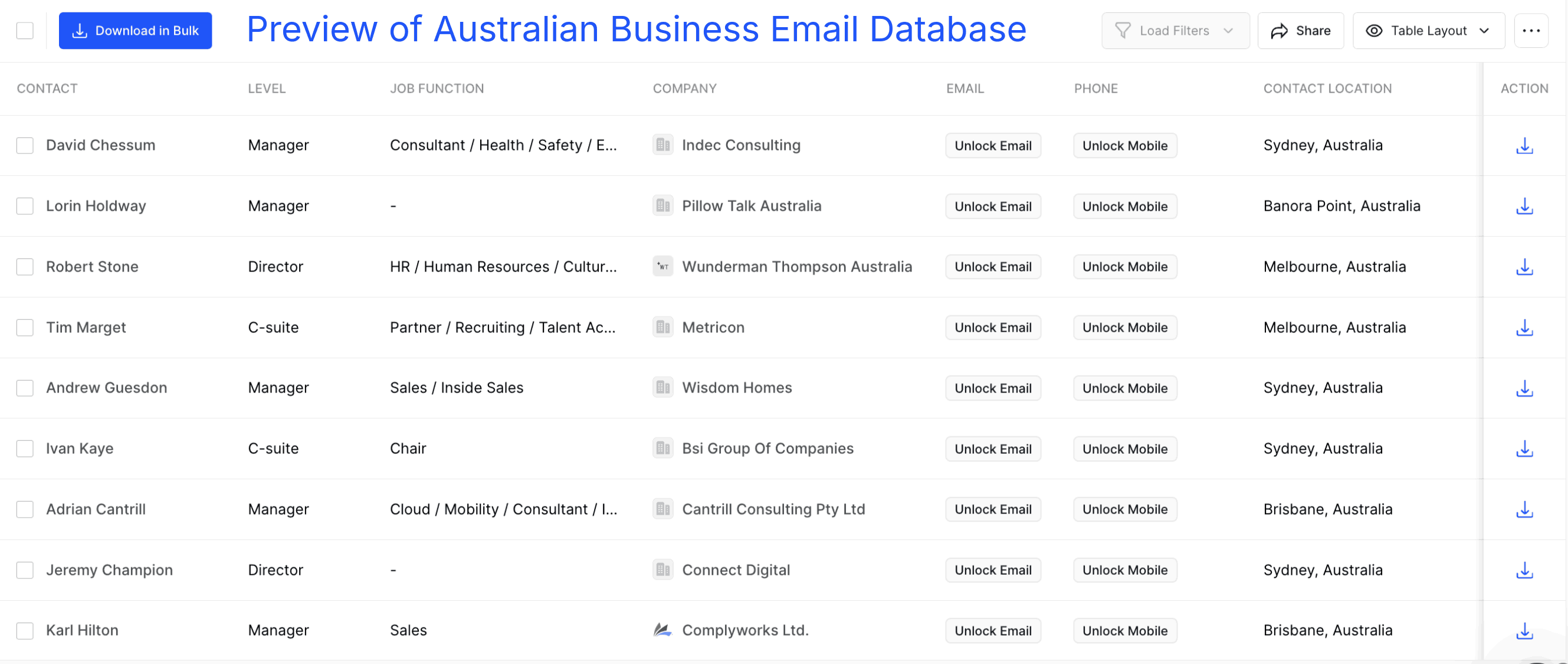 Australia Email List - 1,435,156 Verified Business Contacts