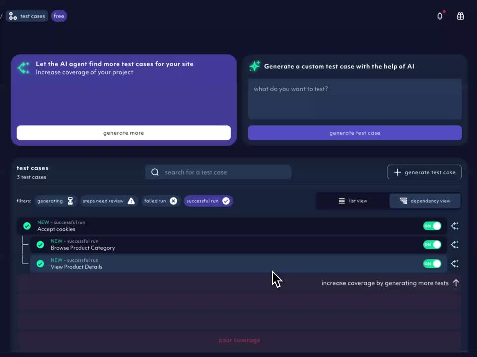 Agent-powered Playwright end-to-end tests for web apps