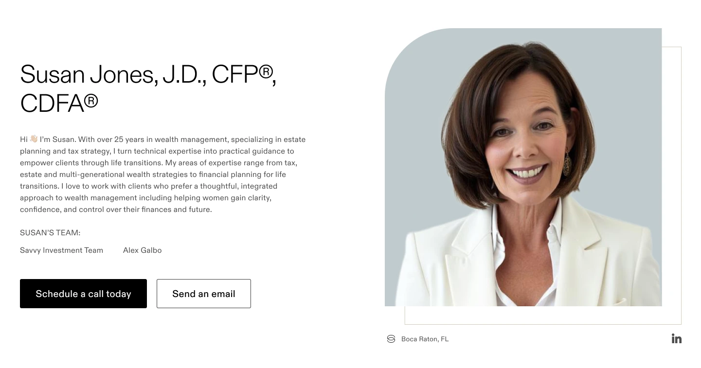 Susan Jones: Financial Advisor in Boca Raton, FL | Savvy
