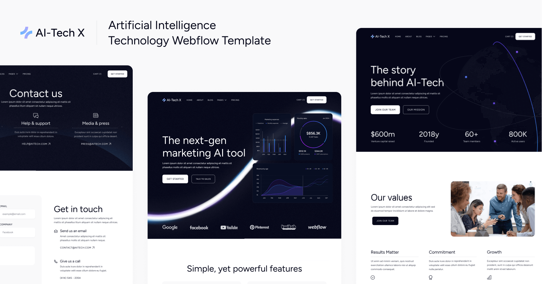 Pricing - AI-Tech X - Webflow Ecommerce website template