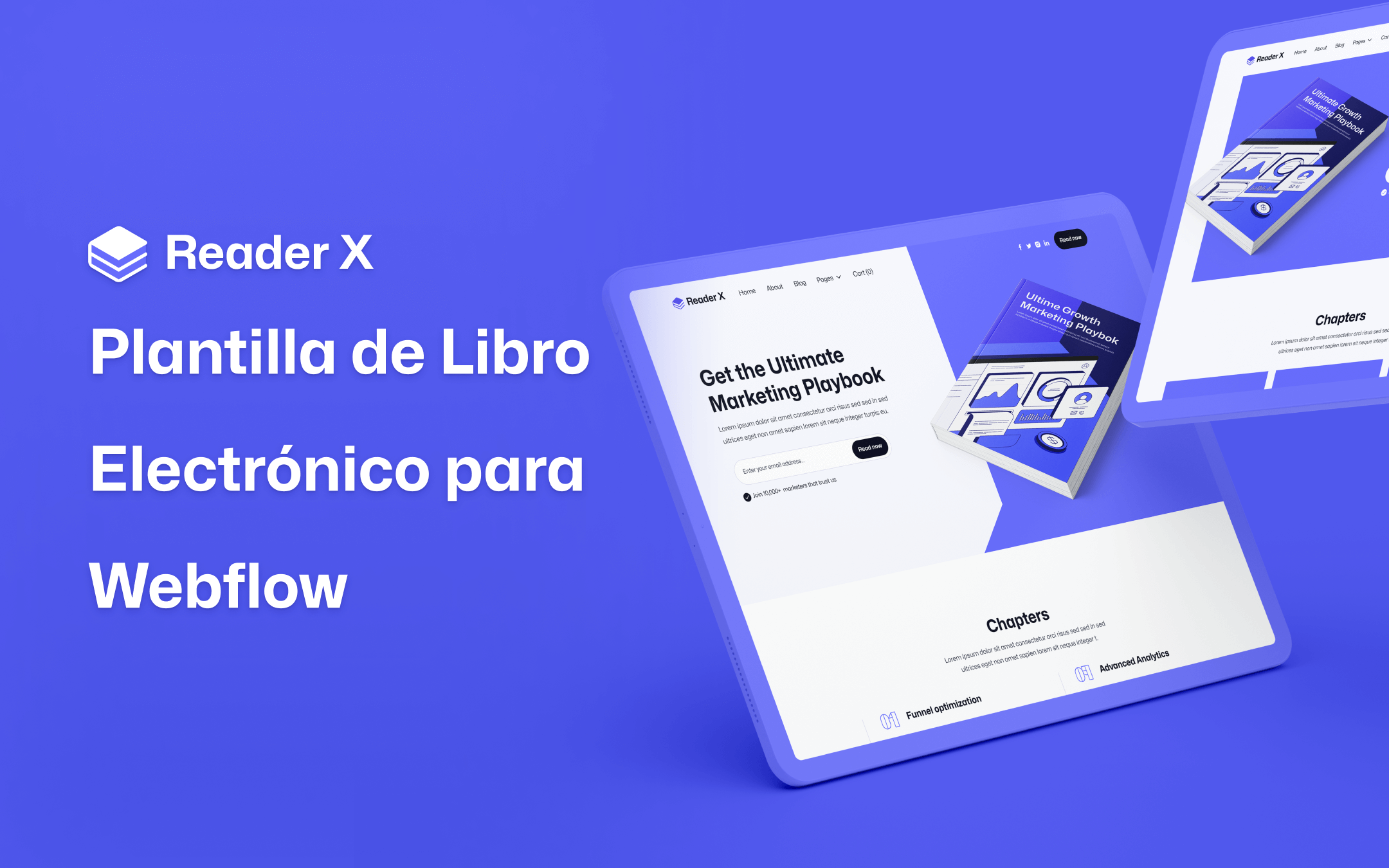 Plantilla de Libro Electrónico para Webflow - Reader X | BRIX Plantillas