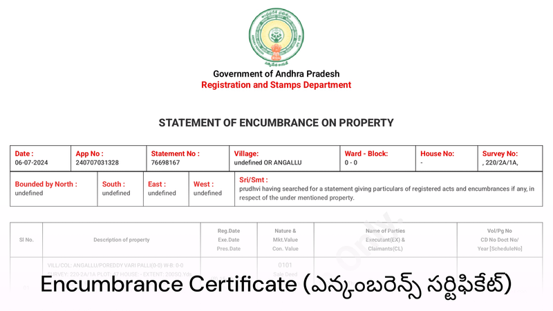 Andhra Pradesh - Download Encumbrance Certificate, Sale Deed, Adangal ...
