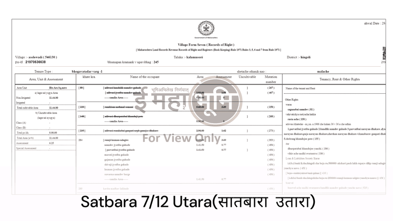 Maharashtra - Download 7/12, Ferfar, Search Report, Property Card, Sale ...