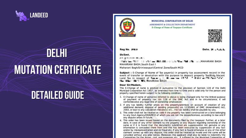 Delhi Mutation Certificate (Property Mutation Records): Comprehensive ...