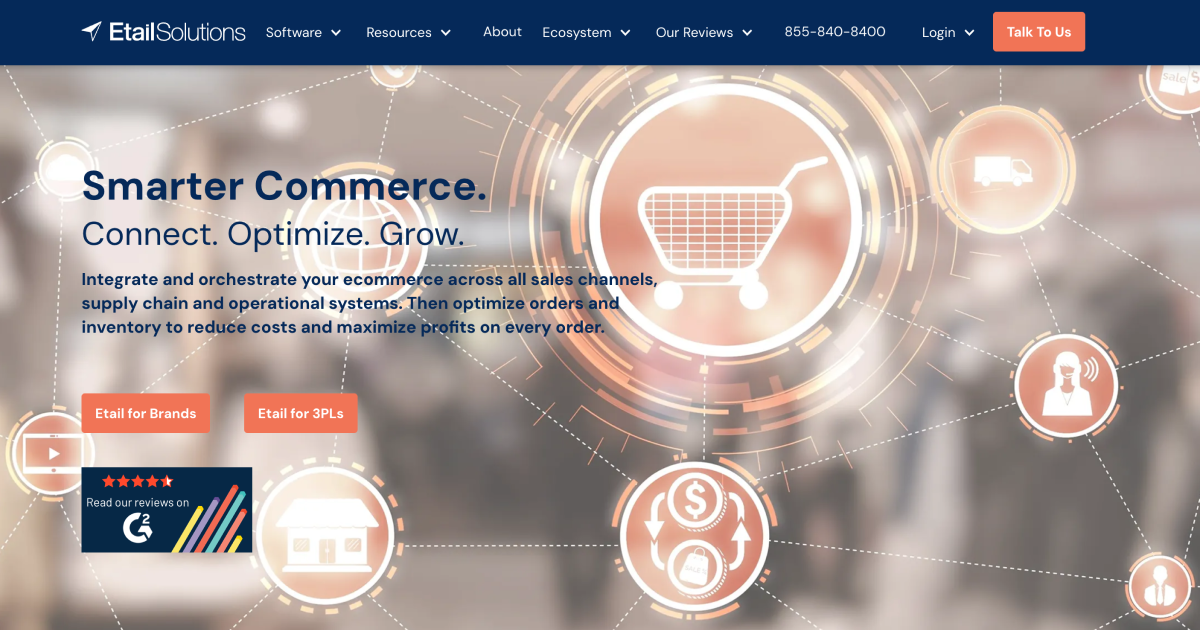 Etail Solutions. The Smarter Commerce platform. Connect. Optimize. Grow.