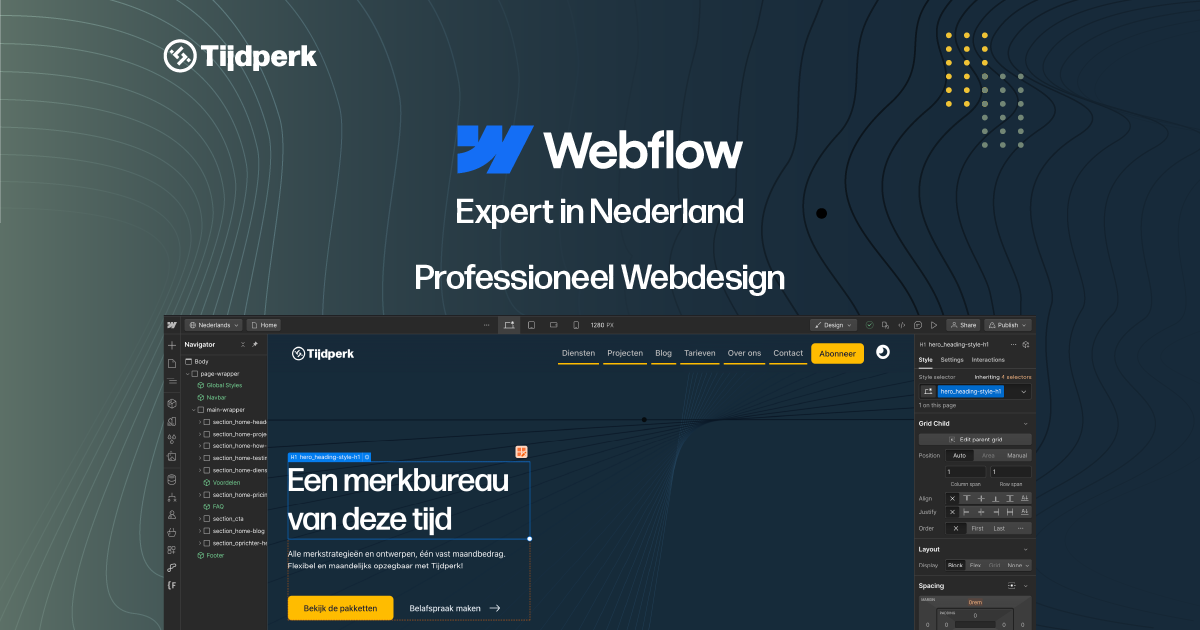Webflow Expert Nederland | Professioneel Webdesign - Tijdperk