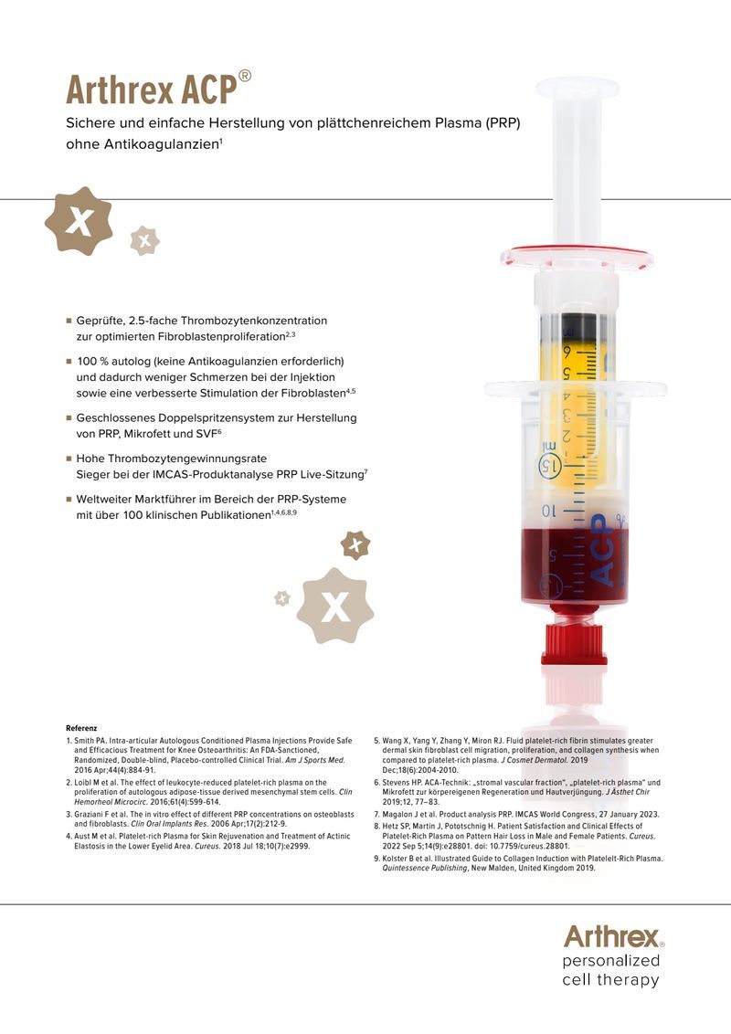 Arthrex ACP® double syringe | world-leading medical device