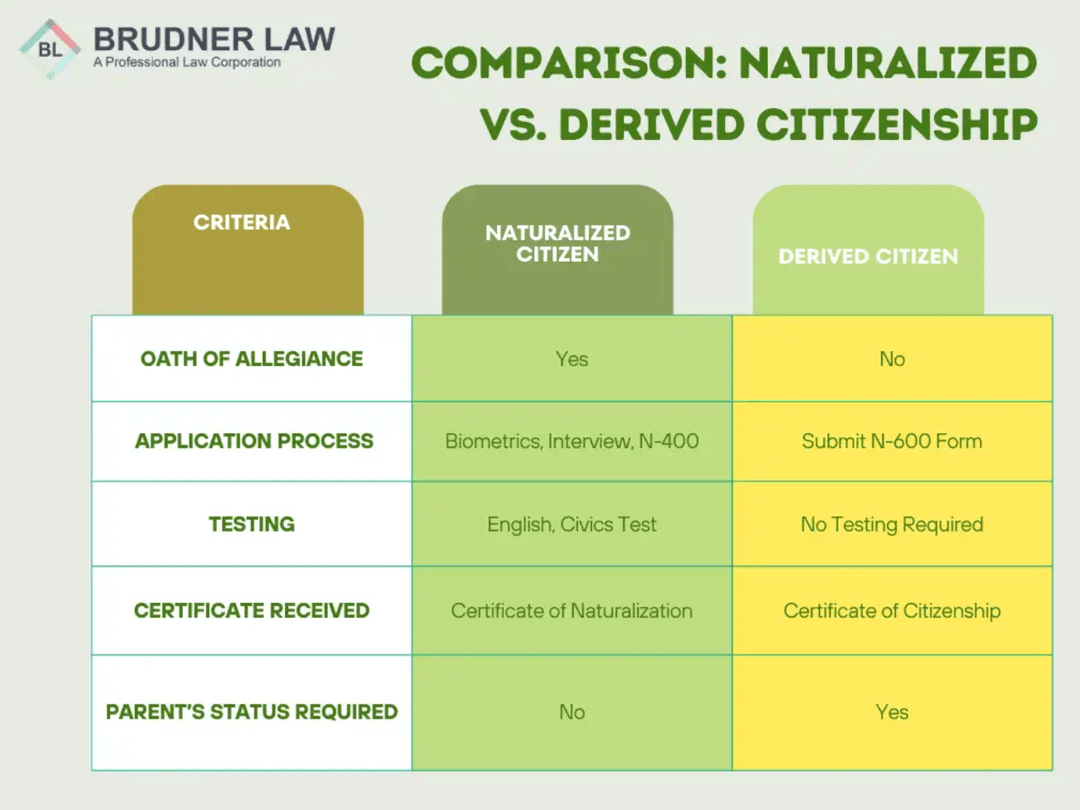 Naturalized vs. Derived Citizen: How to Apply for Both | Brudner Law