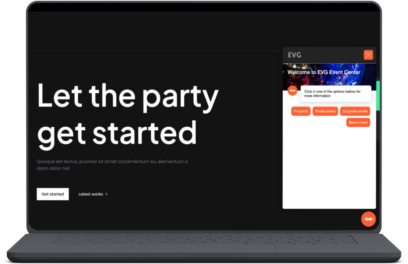 Plantilla de chatbot para centro de eventos