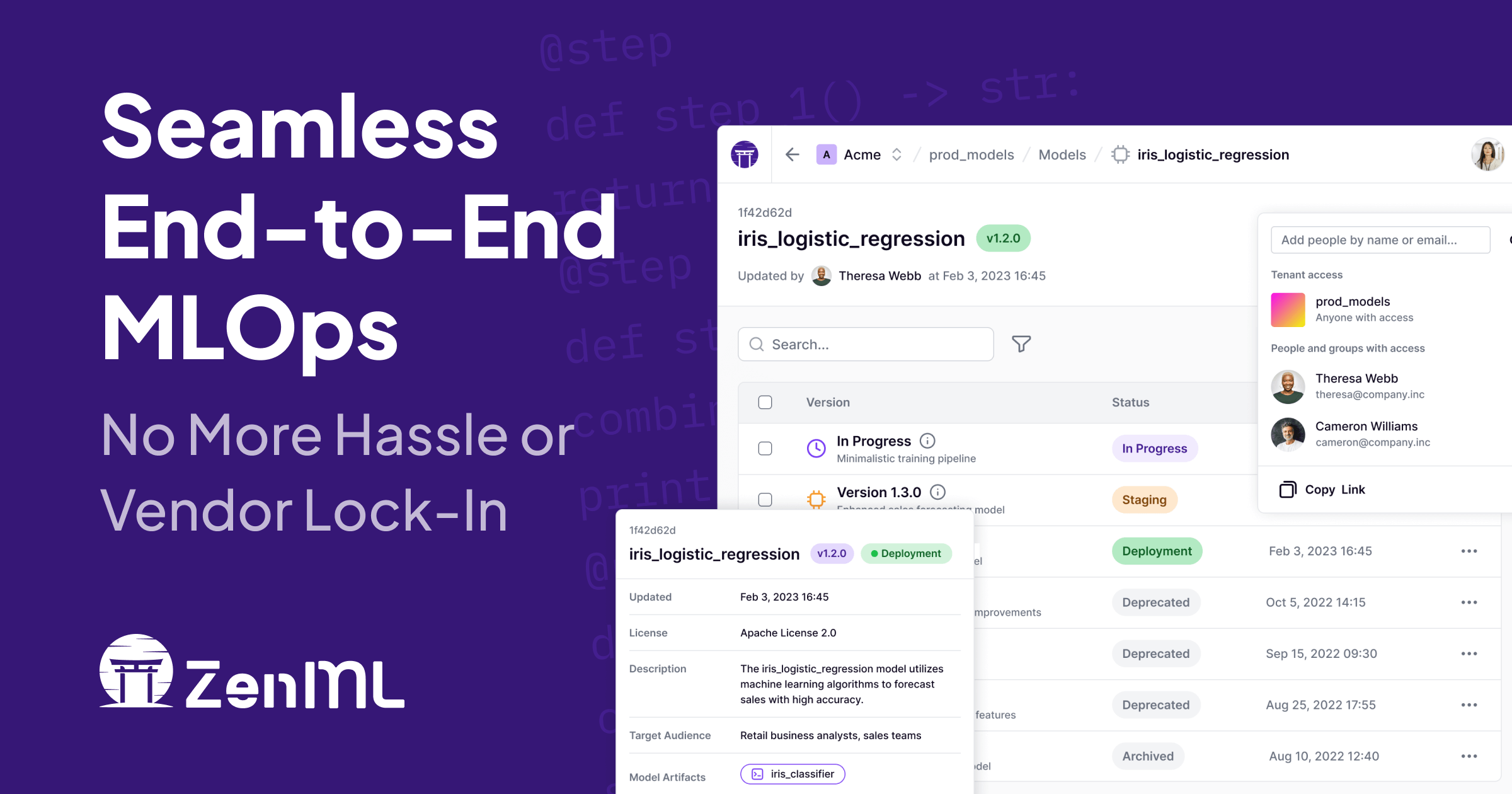 ZenML - MLOps Framework Features