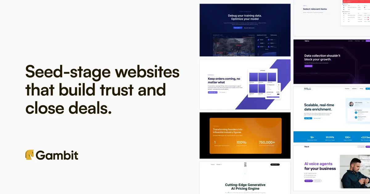 Gambit - End-to-end seed-stage websites
