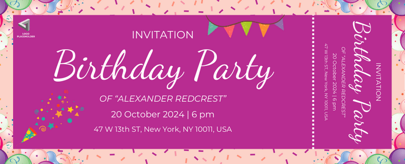 Celebrate in Style with Our Free Birthday Party Ticket Templates