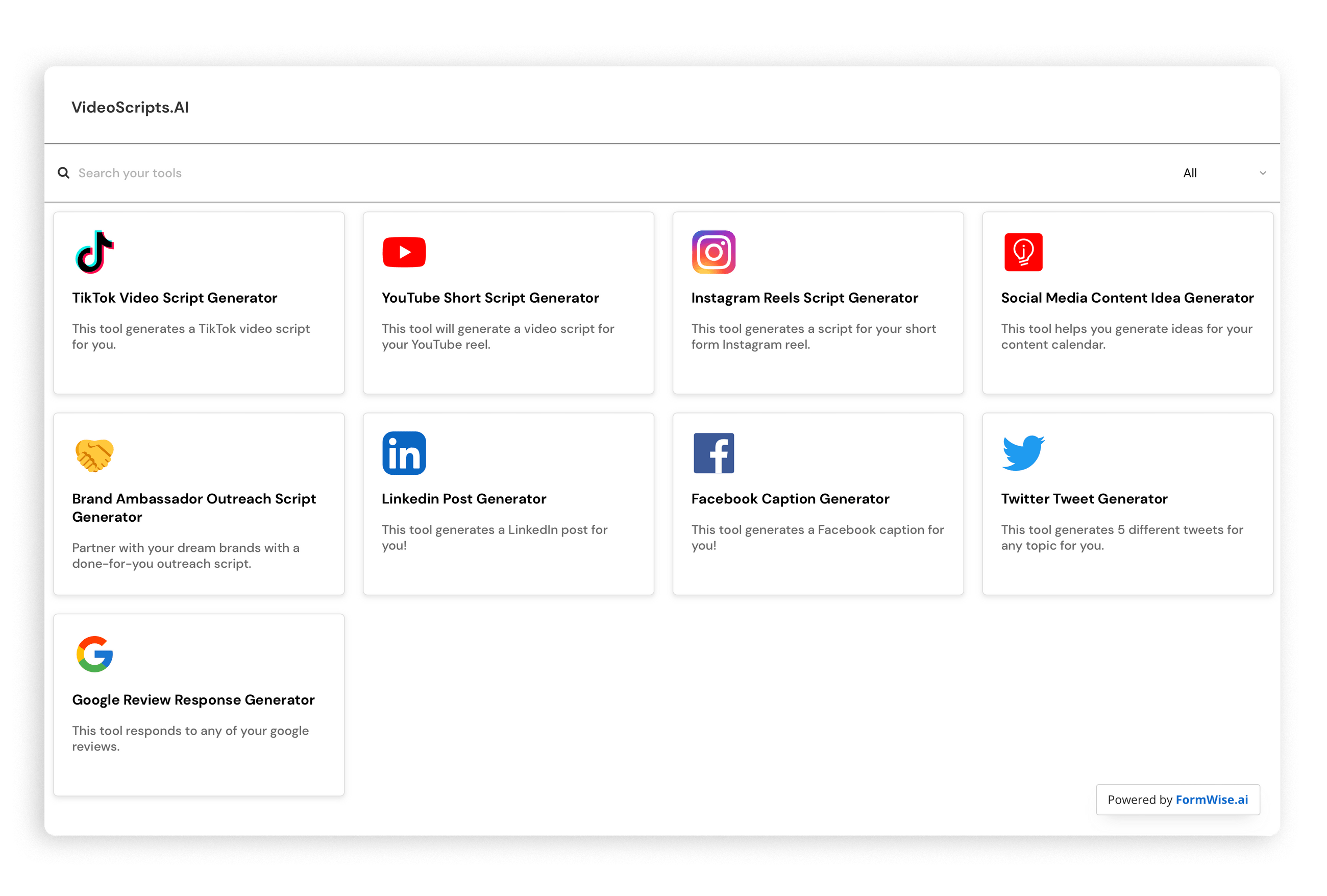 FormWise.AI | Create White Label AI Tools For Your End Users