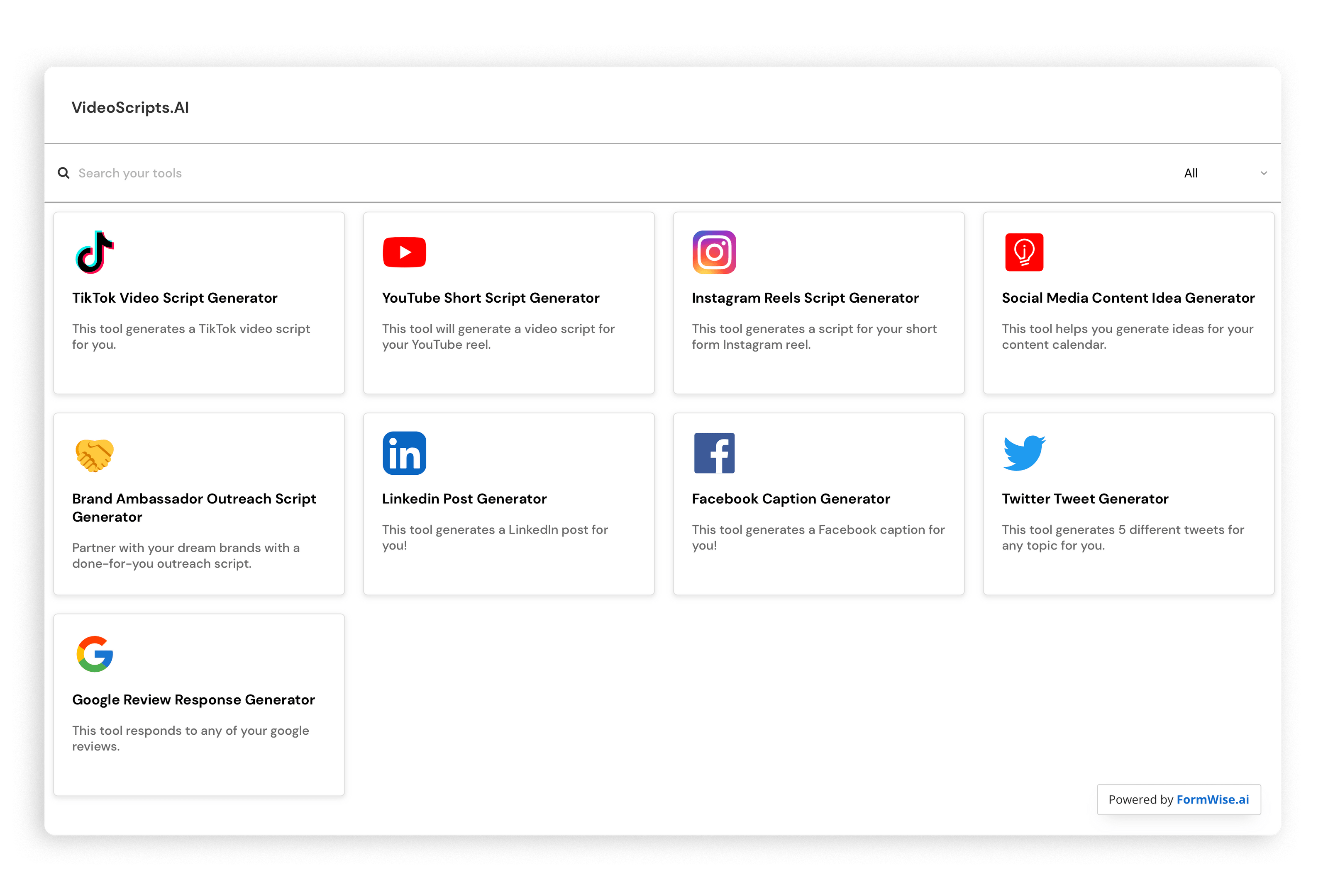 FormWise.AI | Create White Label AI Tools For Your End Users