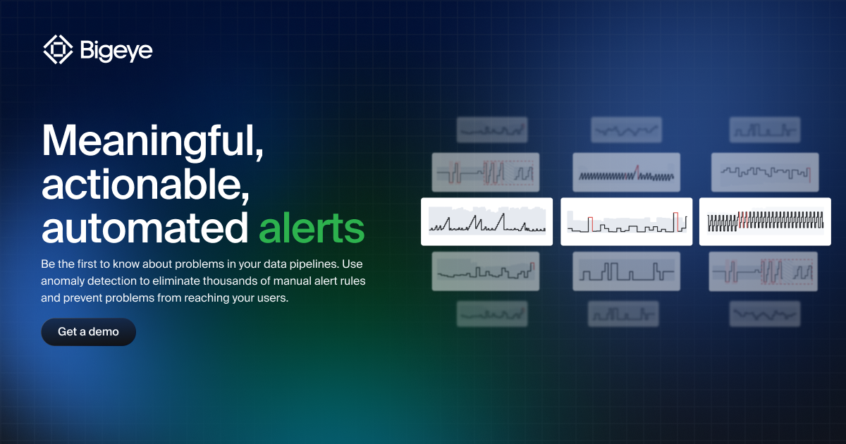 Anomaly Detection Tool for Enterprise Data Teams | Bigeye