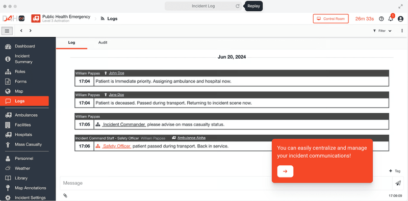 Communication Log by D4H