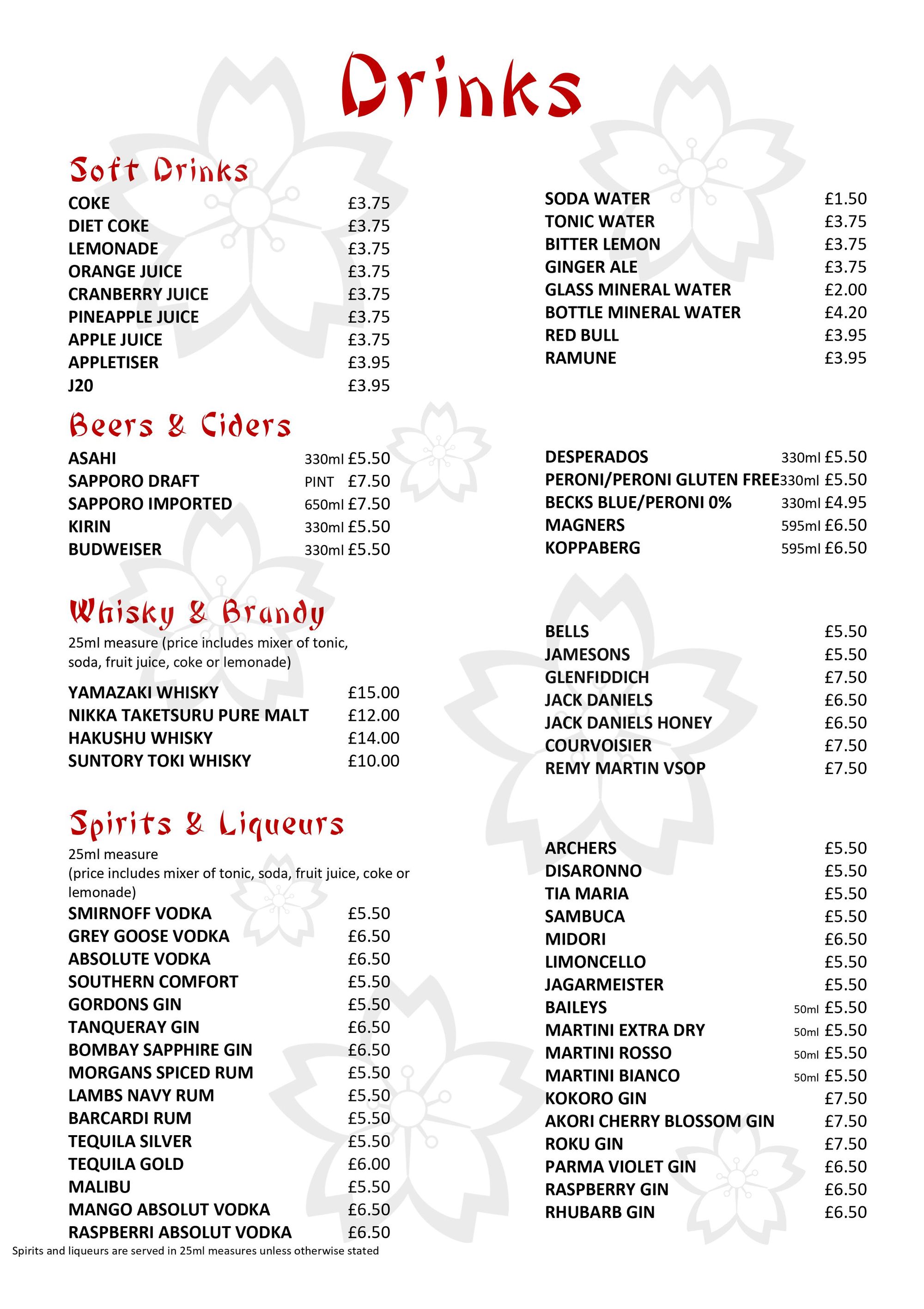 Teppanyaki Leeds Menus