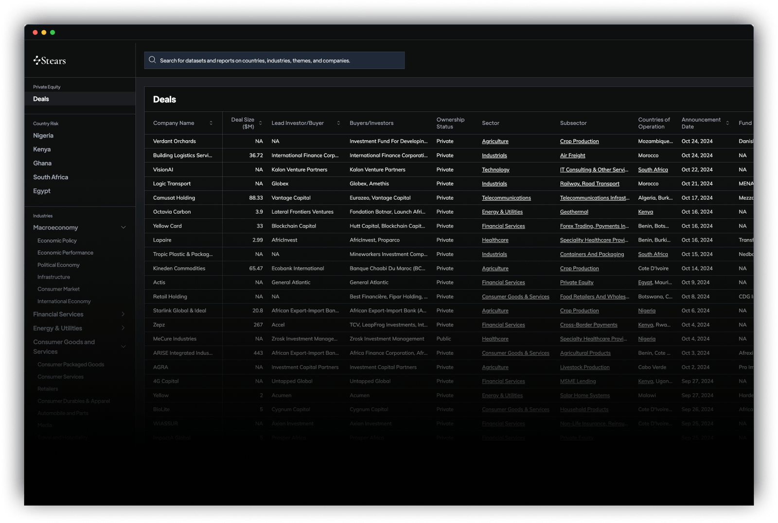 Stears: African financial data, solutions and insight