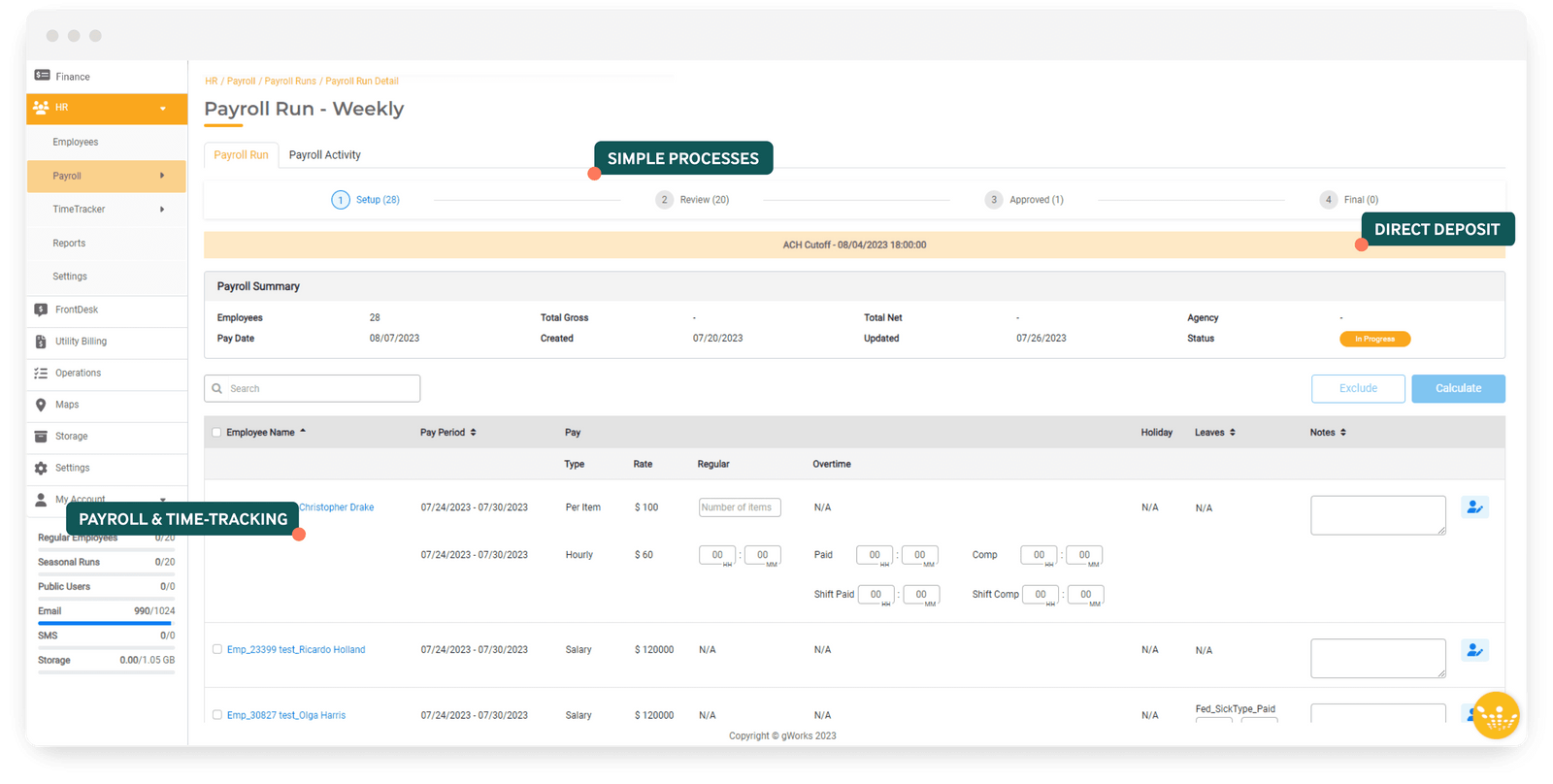 gWorks HR Hub | Streamlined Payroll & HR