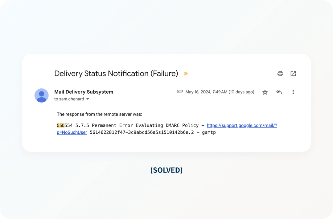 Resolving the "554 5.7.5 Permanent Error Evaluating DMARC Policy" Issue ...