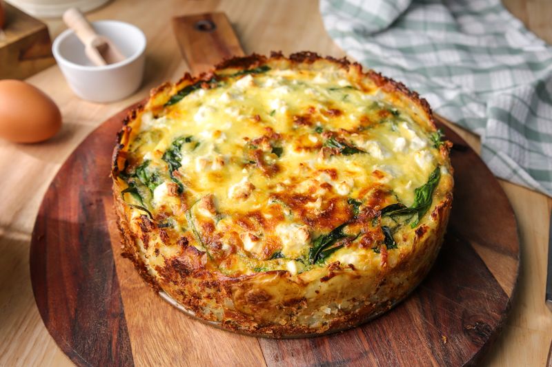 Cheesy Smashed Potato Pie with Spinach, Leek and Broccoli | Wonky Box