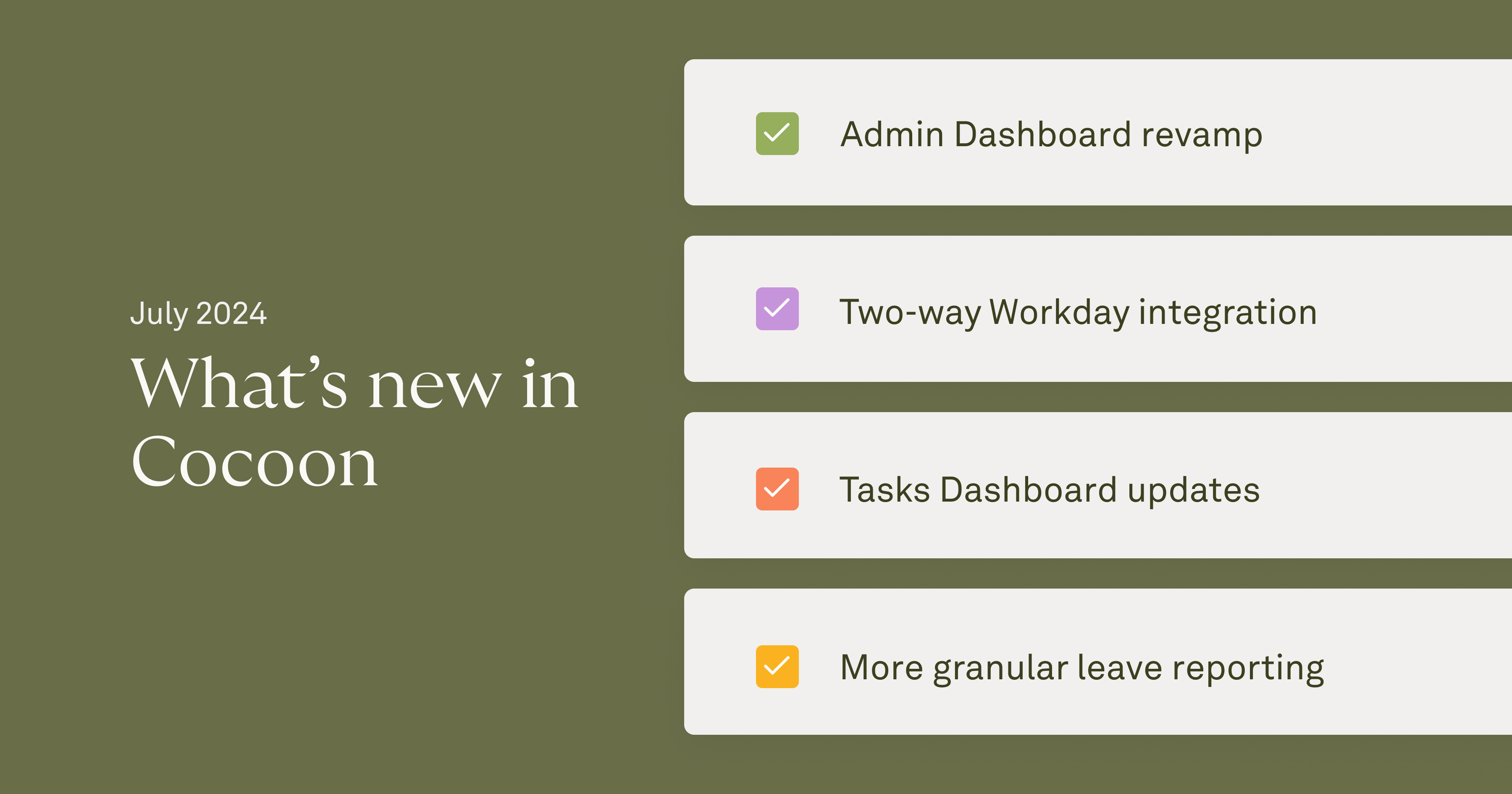 Cocoon leave management product updates July 2024